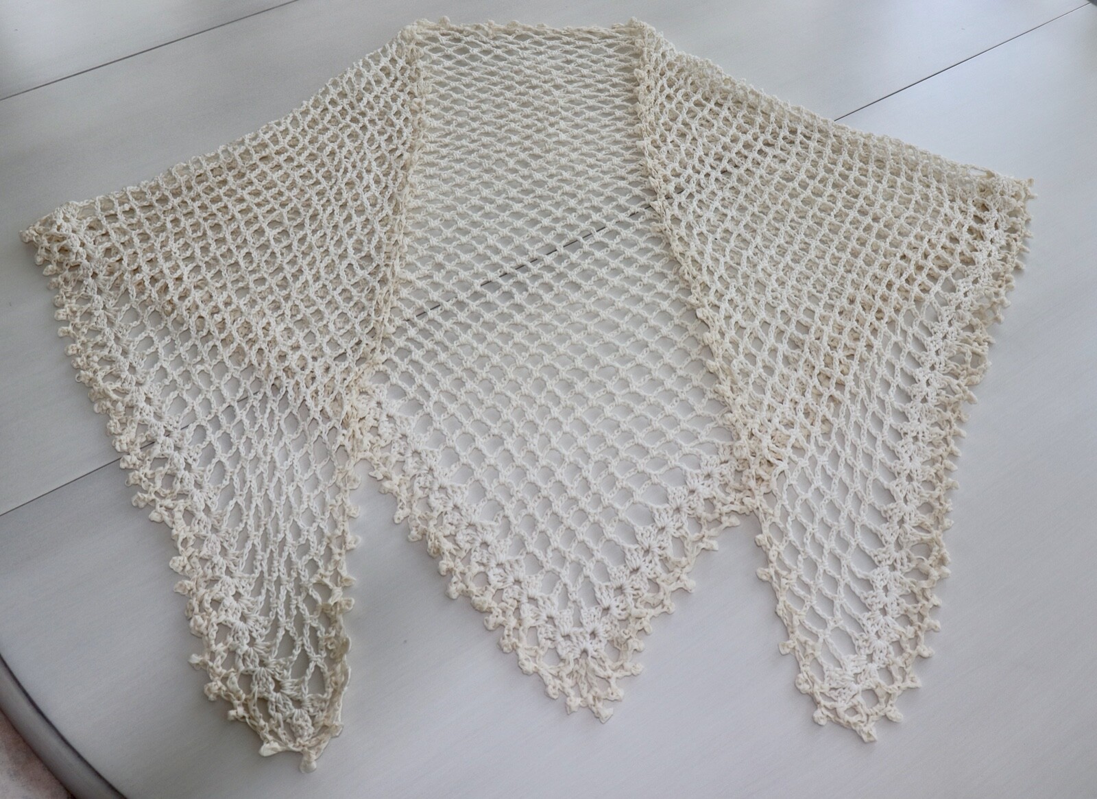 Handmade Crochet Summer Net Triangle Scarf/ Shawl/ Wrap - Olivia's ...