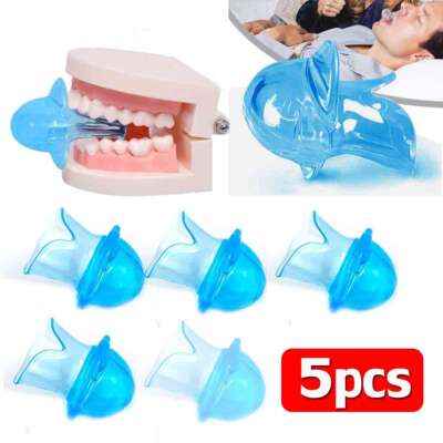 5pcs Silicone Anti Snoring Mouthpiece Tongue Mouth Device Sleep Apnea ...