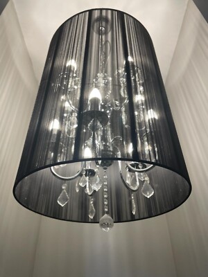 Large Candice Crystal Chandelier - Iron + Black - 10 Armed - No Damage ...