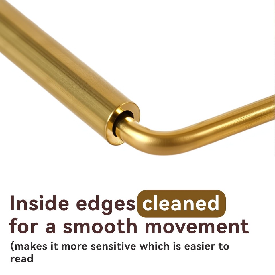 99.9% Pure Copper Dowsing Rod Kit - 2pcs Divining Rods + Gemstone ...