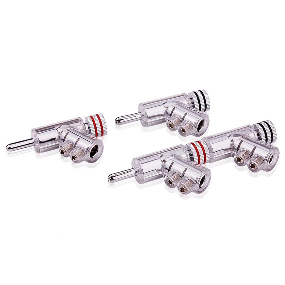 4Pcs Hi-End Rhodium Gold Plated Lock Speaker Cable Banana Plug ...