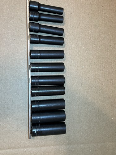 CAT / Snap-On USA 1/2 Drive 11 Piece Deep Impact Socket Set Metric 10mm ...