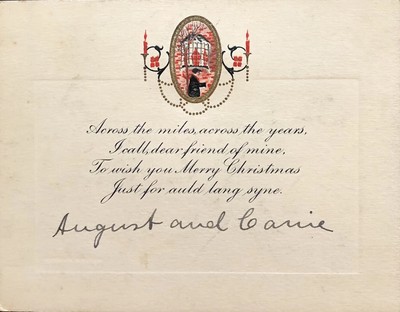 Vtg One Sided Christmas Card Artistic 1920-30s Gold Scroll & Details ...