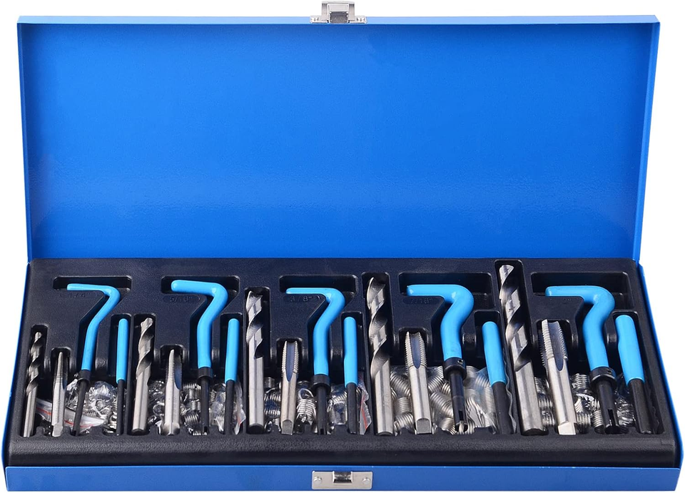131-Piece SAE Thread Repair Kit with HSS Drill Helicoil for Standard ...