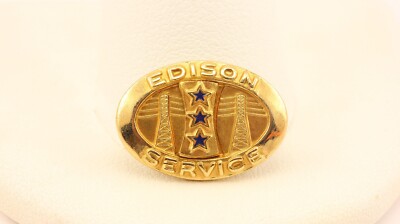 10k yellow gold Edison service pin 9-2-75 3.50 grams estate vintage | eBay