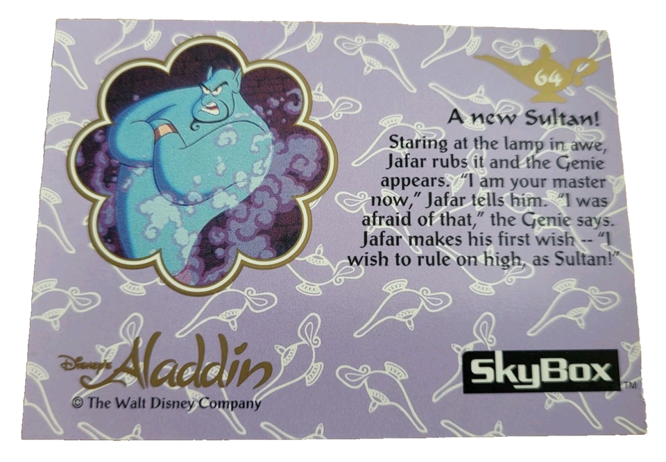 1993 SkyBox Aladdin #64 A new Sultan Disney Movie Film Trading Card (G6 ...