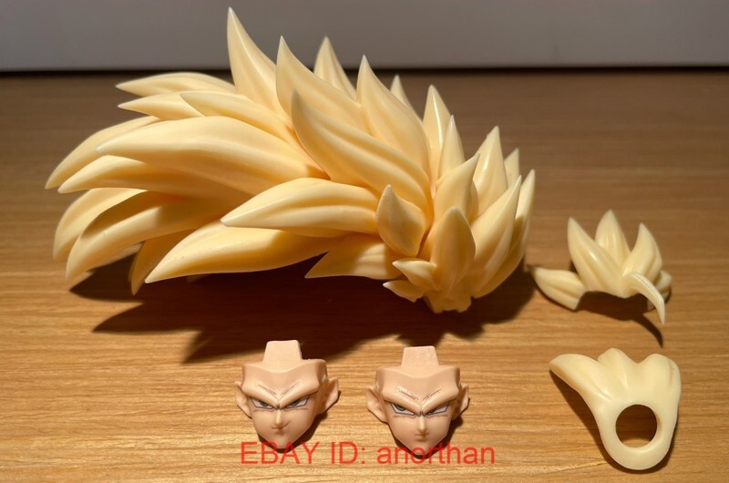 Custom 1/12 Scale Son Goku Super Saiyan SSJ3 Hair Head Sculpt Face ...