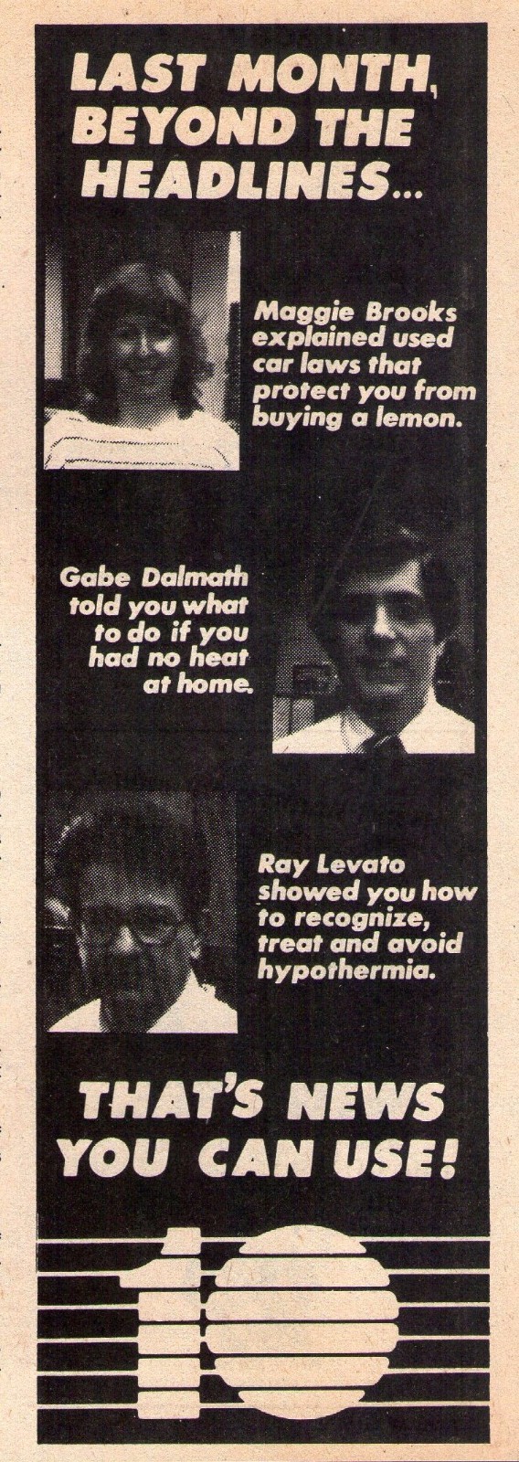 1982 Tv Ad~NEW YORK NEWS~MAGGIE BROOKS~GABE DALMATH~RAY LEVATO~CHANNEL ...