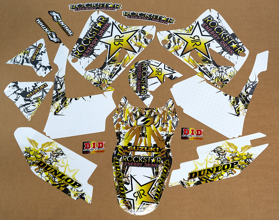 2001-2015 Suzuki RM125 RM250 Rockstar White Gold Decal Kit GRAPHICS KIT ...