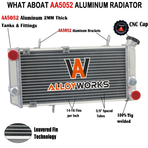 ALLOYWORKS Aluminum Radiator For 1997-2001 2001 Suzuki TL1000S TL1000 S ...