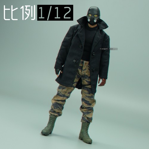 1/12 Scale Black Coat Windbreaker Model For 6'' Male TBL Action Figure ...