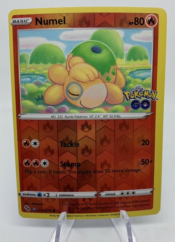 2022 POKEMON GO TCG Numel Reverse Holo Unpeeled Ditto (OC) #013/078 ...