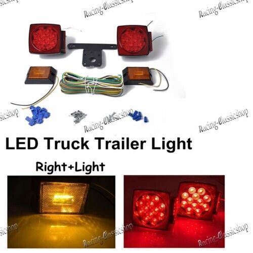 12V Submersible Square Trailer Truck LED Stop Brake Maker Turn Signal ...