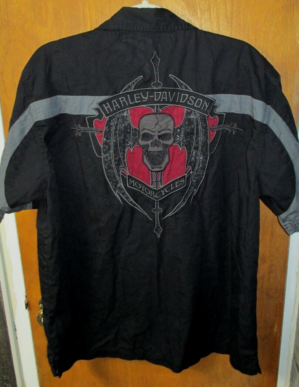 Harley-Davidson Embroidered Winged Skull Men's Black … - Gem