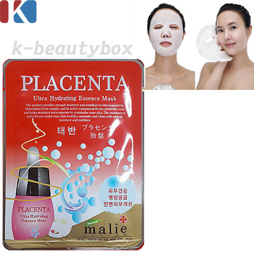 10pcs PLACENTA Essence Face Mask Sheets Korean Best Facial Mask Sheet ...