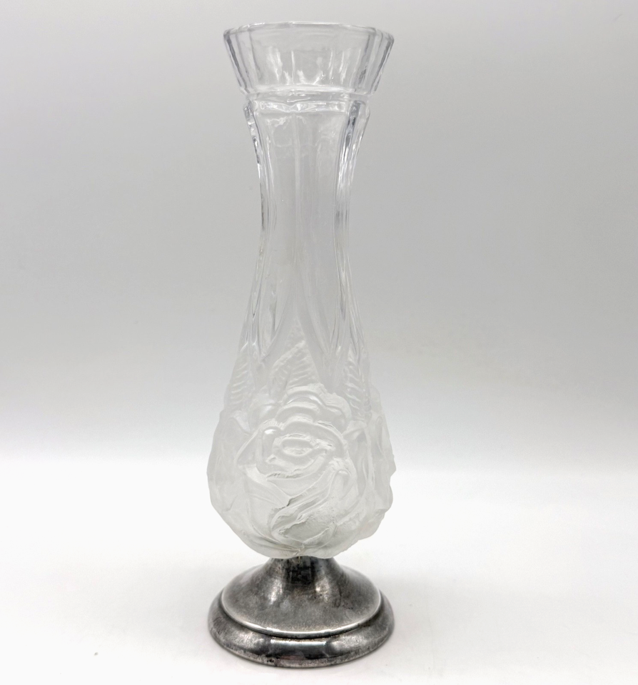 Vintage William Adams Lead Crystal Frosted Rose Bud Vase, West Germany ...