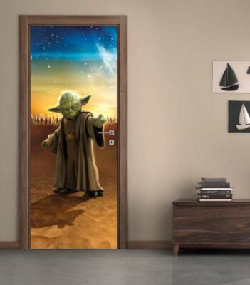 Yoda Star Wars DOOR WRAP Decal Wall Sticker DIY Home Decor D194 | eBay