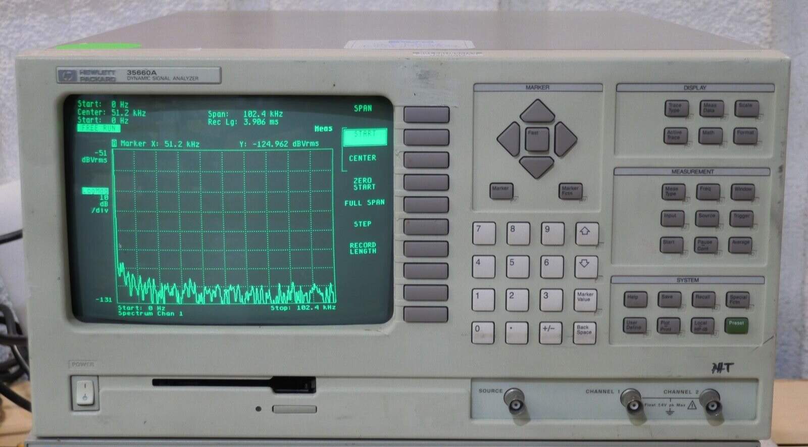 HP 35660A Dual-Channel Dynamic Signal Analyzer - White for sale online ...