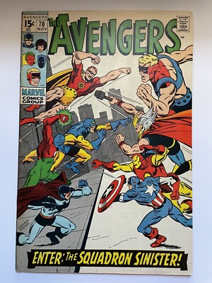 Avengers #70 (1969) 1st Appearance Squadron Sinister. Marvel Comics ...