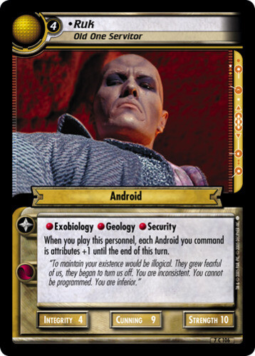Star Trek 2E: Ruk, One Old Servitor [Ungraded] Strange New Worlds STCCG ...