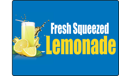 FRESH SQUEEZED LEMONADE - RESTAURANT ADVERTISING | Adhesive Vinyl Sign ...