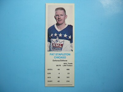 1970/71 DAD'S COOKIES NHL HOCKEY CARD PAT STAPLETON NM SHARP+ 70/71 ...