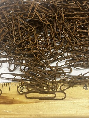25 VERY RUSTY 1-1/4” Primitive Rusted Rusty Paper Clips Junk Journals ...