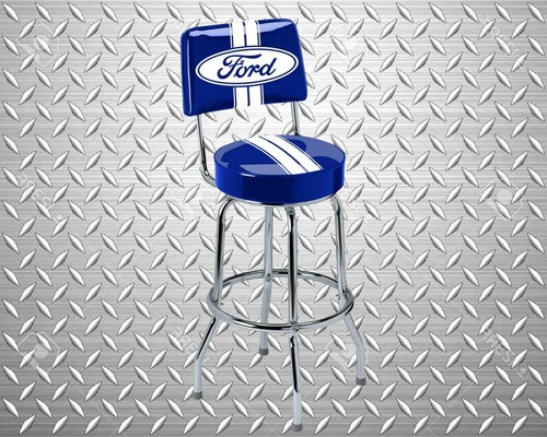 Ford Racing Stripes Bar Stool with Backrest - Trucks - Dealership - Pub ...