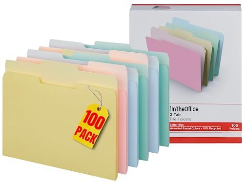 File Folder Letter Size, Pastel File Folders Assorted Pastel, 3 Tab ...