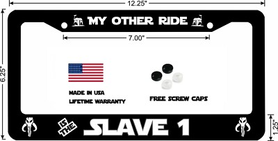 Star Wars Slave 1 Mandalorian Sides Custom License Plate Frame | eBay