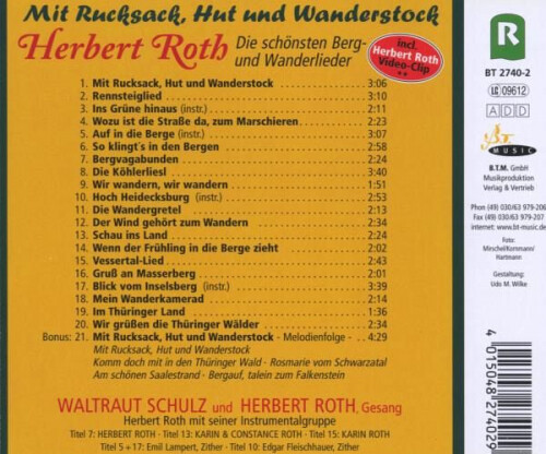Roth,Herbert|Mit Rucksack,Hut Und Wanderstock|Audio CD | eBay