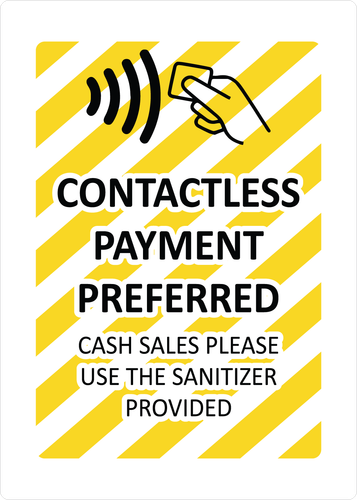 CONTACTLESS PAYMENT PREFERRED | Adhesive Vinyl Sign Decal | eBay