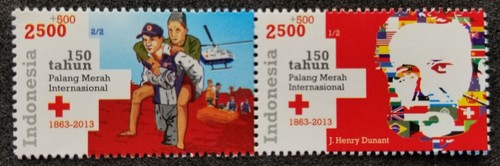 *FREE SHIP Indonesia 150th Anniv Red Cross 2013 Henry First Aid Flag ...