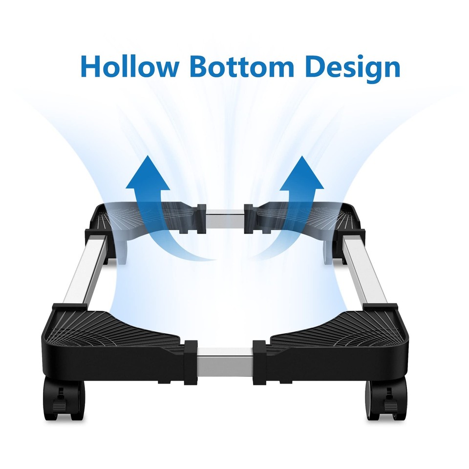 Adjustable Computer Tower Stand Mobile PC CPU Holder Cart Riser with ...