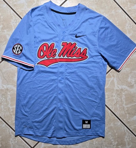 New Ole Miss Rebels Nike Dri-Fit Powder Blue NCAA Baseball Jersey Men’s ...