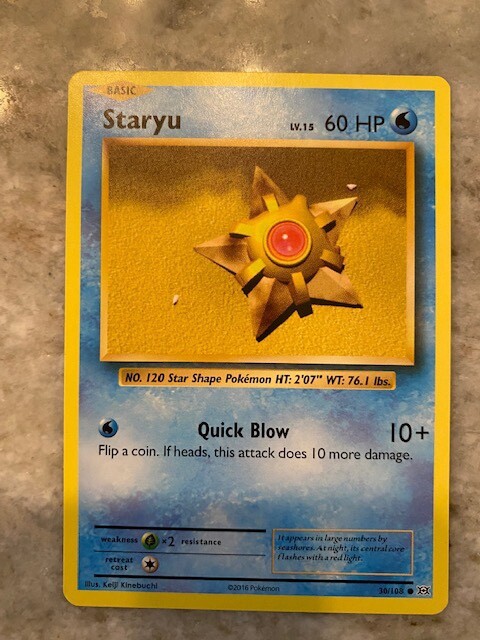 Pokemon TCG Staryu Card XY Evolutions 30/108 NM | eBay
