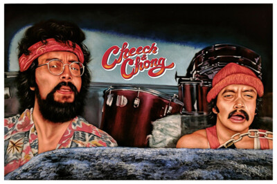 2-PACK POT WEED 420 RAT ROD HOT ROD STICKER FUNNY CHEECH & CHONG RAT ...