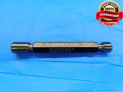 1/2 20 UNF 2A SCREW CALIPER P/P SET THREAD PLUG GAGE .5 GO NO GO ...