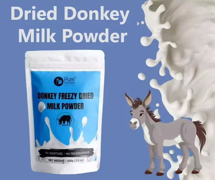 (PACK OF 2) 100% NATURAL HERBS DONKEY MILK POWDER FREEZE DRIED (3.05 OZ ...