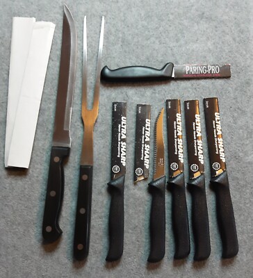 NEW Kitchen Utensils Bundle: Meat Fork & Knife Set, Steak Knives ...