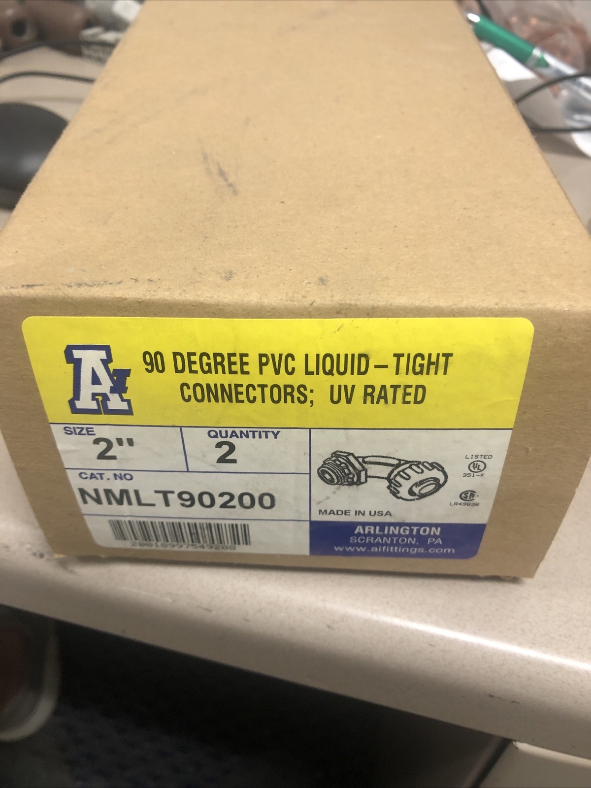 Arlington Carflex Liquid Tite Connector 90 Degree 2" NMLT90200 for sale ...