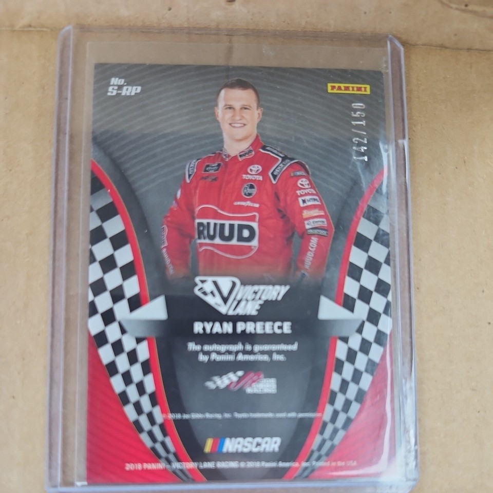 2018 Panini Victory Lane - Signatures #S-RP Ryan Preece /150 (AU, RC ...