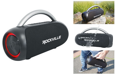 Rockville RPB-D3 Loud Water Resistant Portable Bluetooth Speaker Party ...
