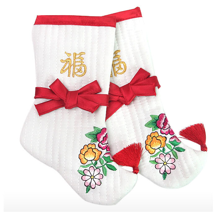 BEOSEON, TRADITIONAL KOREAN SOCKS, GIRL BABY RED SOCKS, FLOWER ...
