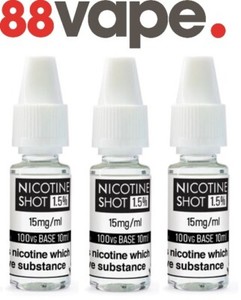 88 Vape Nic Shot Nicotine Shots 18mg 10ml Bottle Premium E-Liquid Juice ...