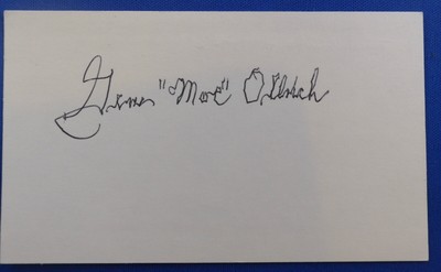 GENE Moe OLLRICH dec. 2008 signed autograph auto 3x5 Waterloo Hawks ...