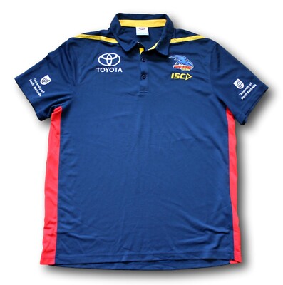 Men's Adelaide Crows Players ISC Media Polo Top Shirt Size L | eBay ...