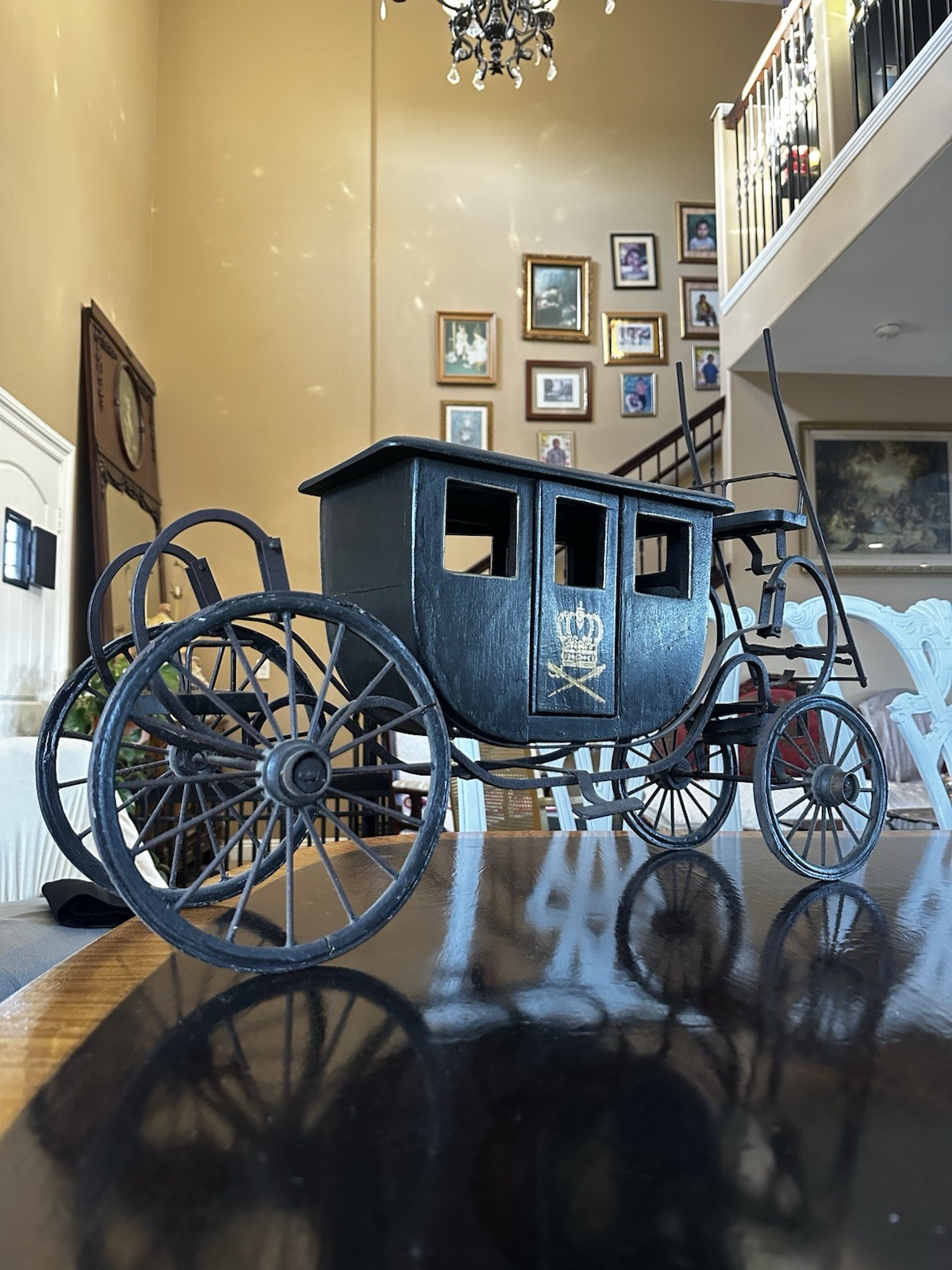 Vintage German Handcrafted Horse-Drawn Carriage / Stagecoach Model | eBay