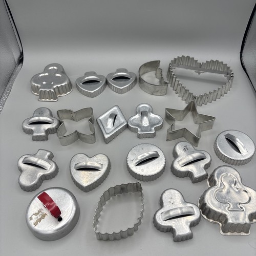 Lot of 19 Vintage Aluminum Cookie Biscuit Cutters with Metal Handles ...