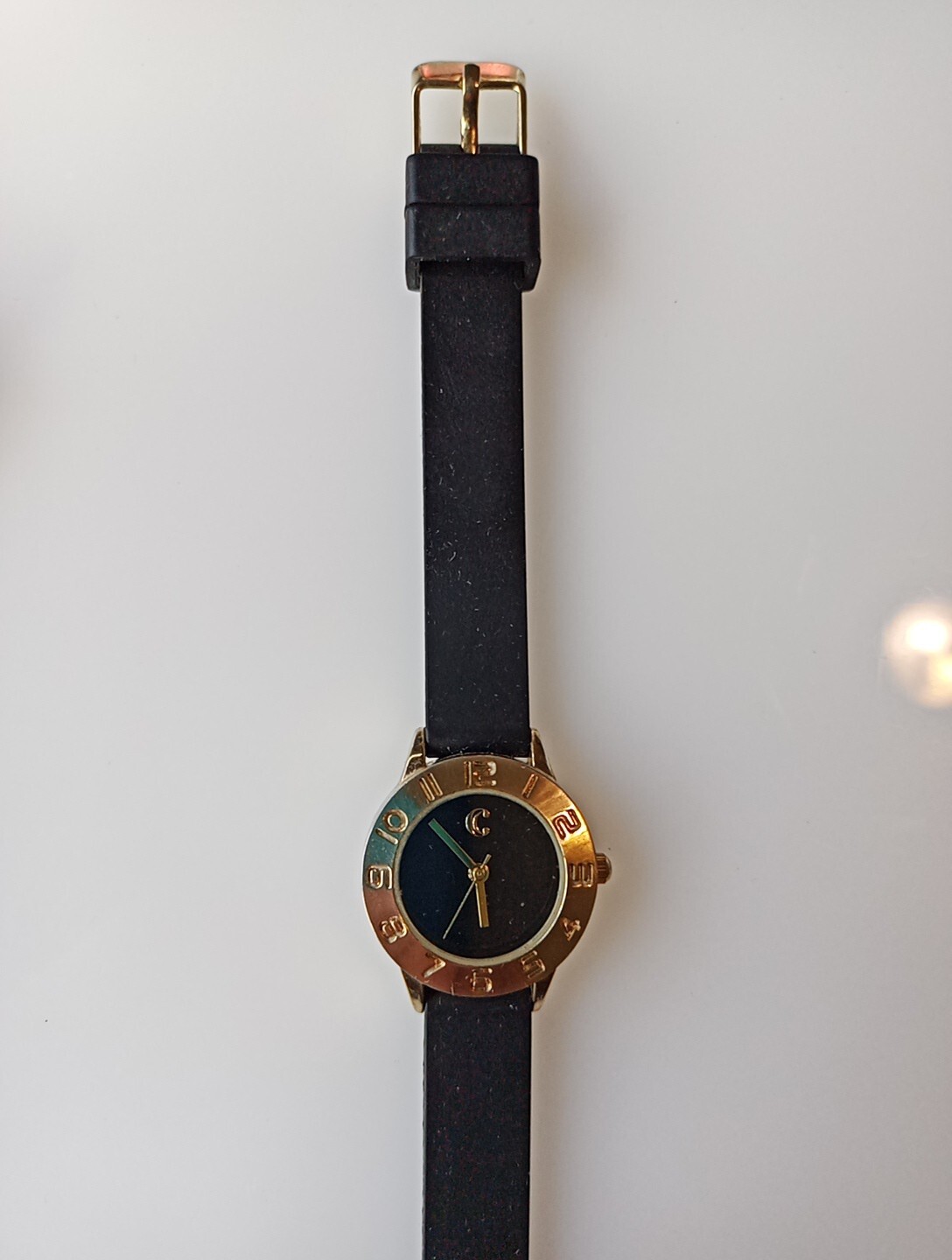 Collezio Gold Tone Women's Watch With Black Silicone Band | eBay